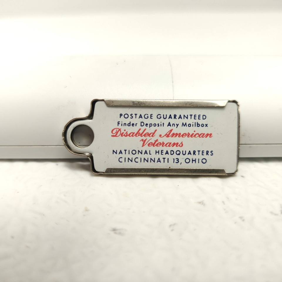 RARE VTG Disabled Veterans Mini License Plate Key Chain Ring ...