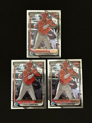(3) 2024 Bowman Chrome Prospects 1st Carlos Sanchez BCP-2 Reds | eBay