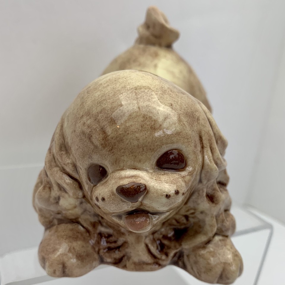 Vintage Cocker Spaniel Dog Puppy Ceramic by Cathy Brown Glossy Happy | eBay