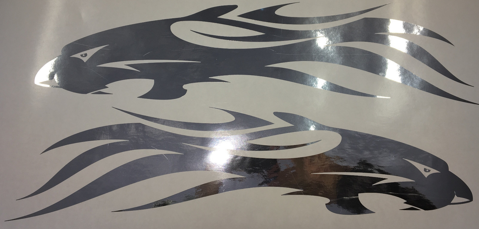 2x Autoaufkleber Car Tuning Tribal Shocker Tattoo 50cm lang in chrome ...