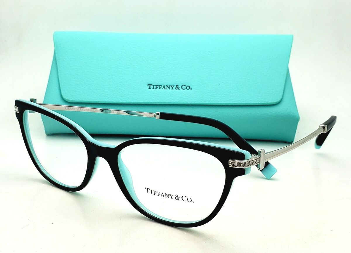 TIFFANY & Co. Eyeglasses TF 2223-B 8055 54-16 Black on Blue TIFFANY & Co. Eyeglasses TF 2223-B 8055 54-16 Black on Blue
