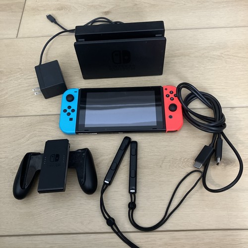 Nintendo Switch Console with Joycons, Dock, Cords Tested Working | eBay
