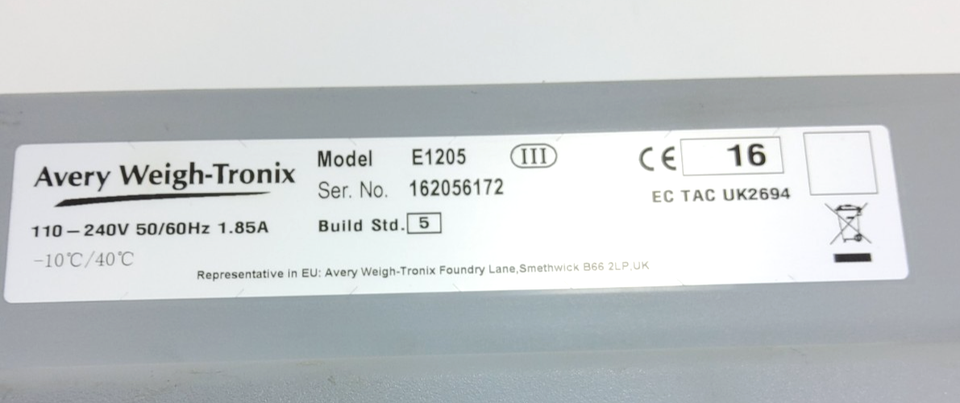 AVERY WEIGH-TRONIX E1205 WEIGHING INDICATOR | eBay