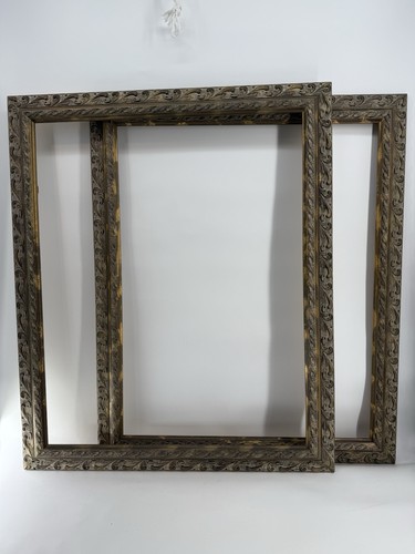 Lot of 2 Rococo Style Ornate Gesso Wood Frames Gold Gilt Large 32x26 ...