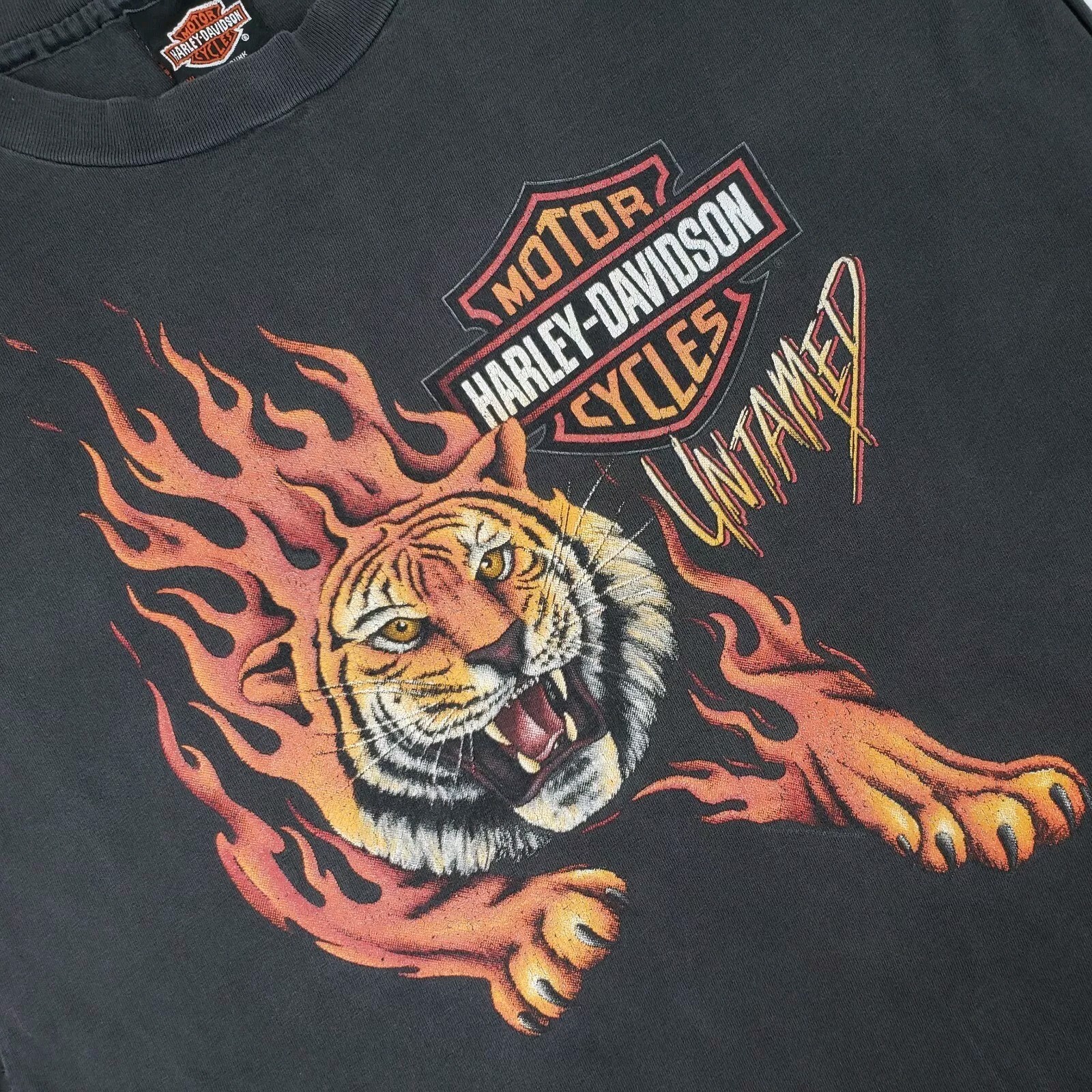 Vintage 1994 Harley Davidson Untamed Tiger Flames Eag… - Gem
