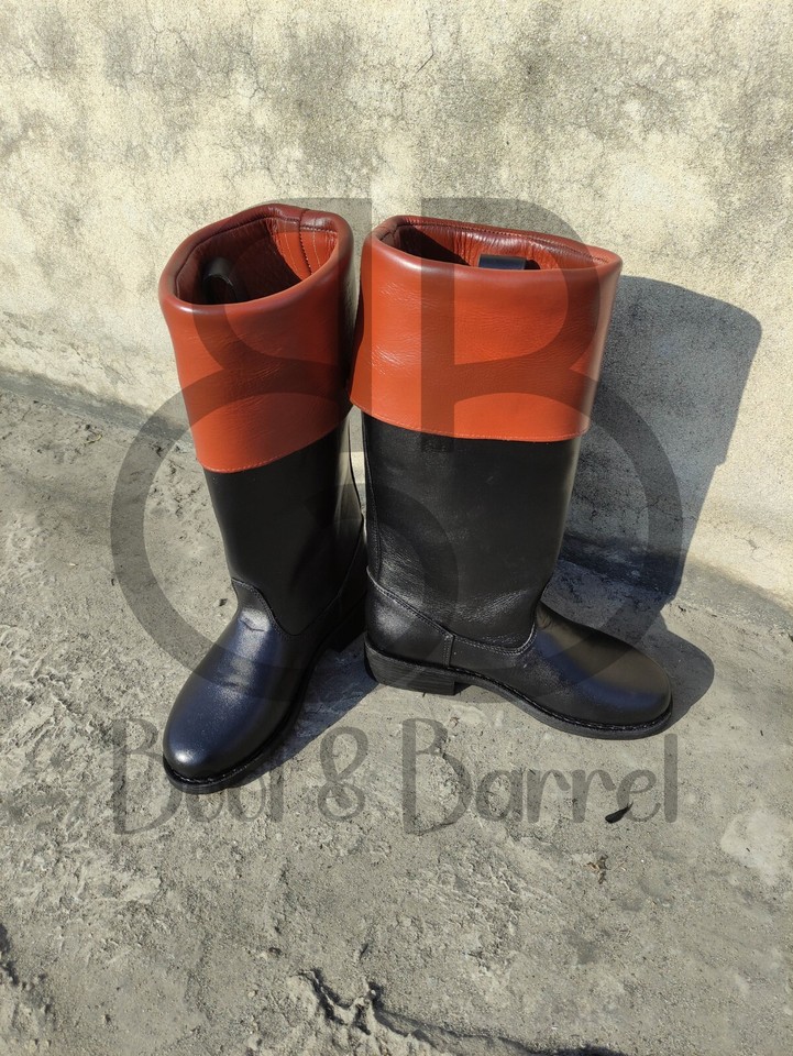 Napoleonic Revolutionary War Colonial Riding Leather Boot, Long Leather ...
