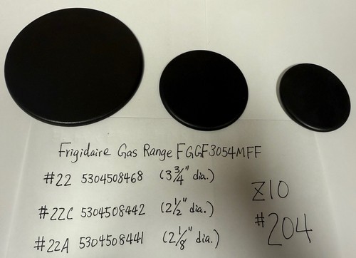 Burner Caps 5304508468, 5304508442, 5304508441 Frigidaire FGGF3054MFF ...