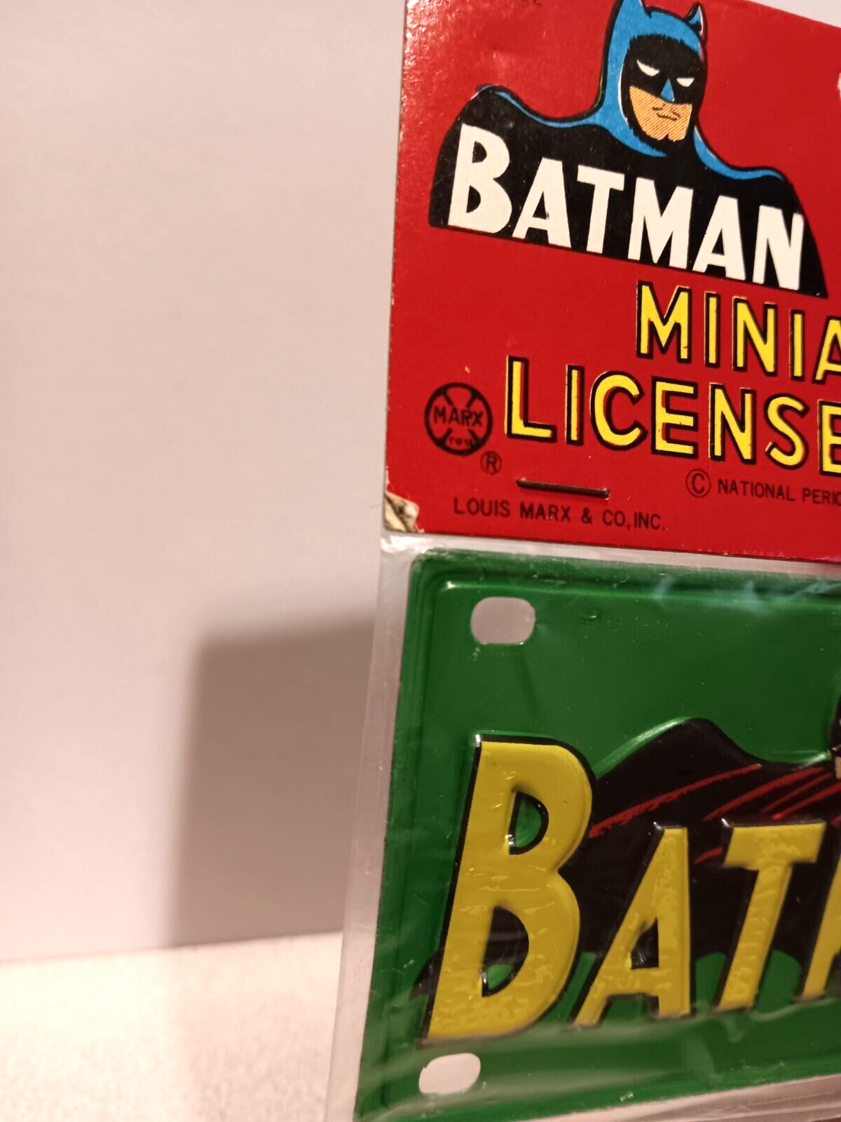 BATMAN Vintage 1966 Sealed Carded Miniature Metal BICYCLE LICENSE PLATE ...