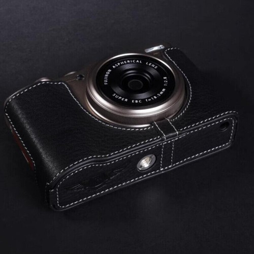 Genuine Leather Half Camera Case Bag Cover For Fujifilm X-F10 XF10 ...
