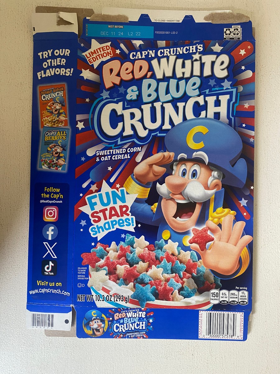 Caja De Cereales Captain Crunch Nutrition Facts Label On Cap'n Crunch