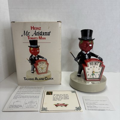 Vintage HEINZ Mr Aristocrat Tomato Man Talking Alarm Clock 1987 NIB ...
