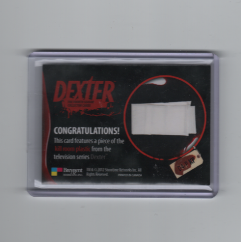 DEXTER SEASON 4 PROP CARD PIECE OFKILL ROOM PLASTIC FEATURING DEXTER # ...