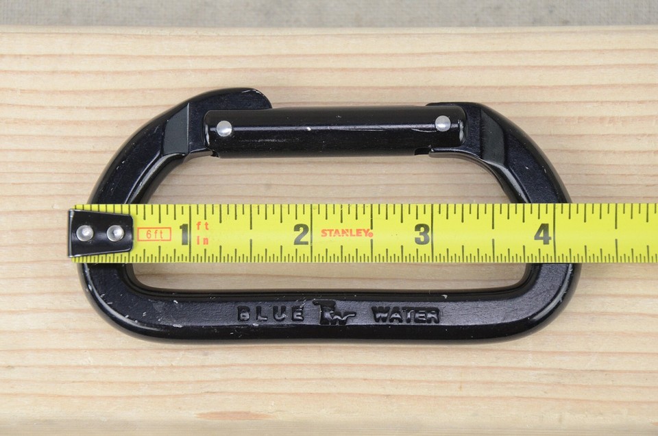 BlueWater Carabiner - Standard D - 29KN - Black - Vintage Climbing Gear ...