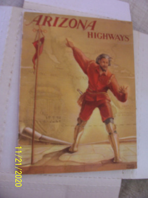 1940 AUGUST ARIZONA HIGHWAYS Geo Avery Map PAINTED DESERT CORONADO ...