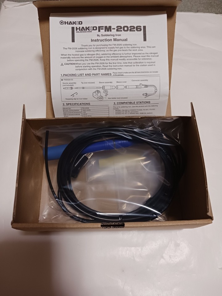 Hakko FM-2026 Nitrogen Soldering Iron, 24V-70W, Model FM2026-03 from Japan | eBay