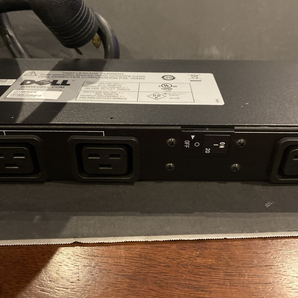 Dell 6031 PDU Power Distribution 200-240VAC L6-30P 24A, 4x C19 20A Outlets 5T439 | eBay