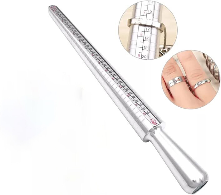NEW Universal METAL RING SIZE STICK MANDREL,UK,US RING SIZE MEASURING ...