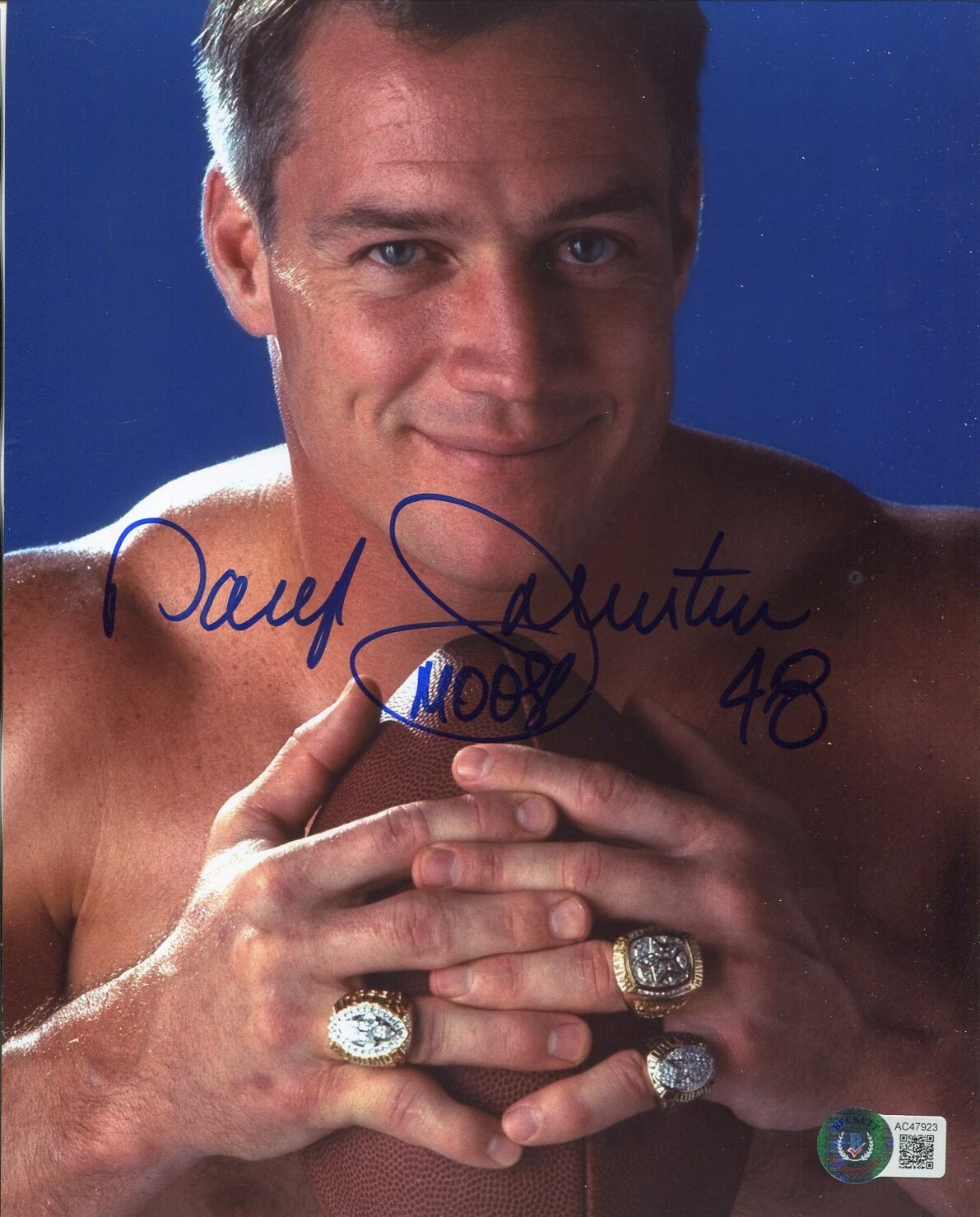Daryl Johnston Moose Dallas Cowboys Syracuse Signed Autograph Photo BAS ...