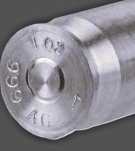SILVER BULLET ACP 45 CALIBER 1 TROY OZ. FINE SILVER BULLION 999 BULLET ...