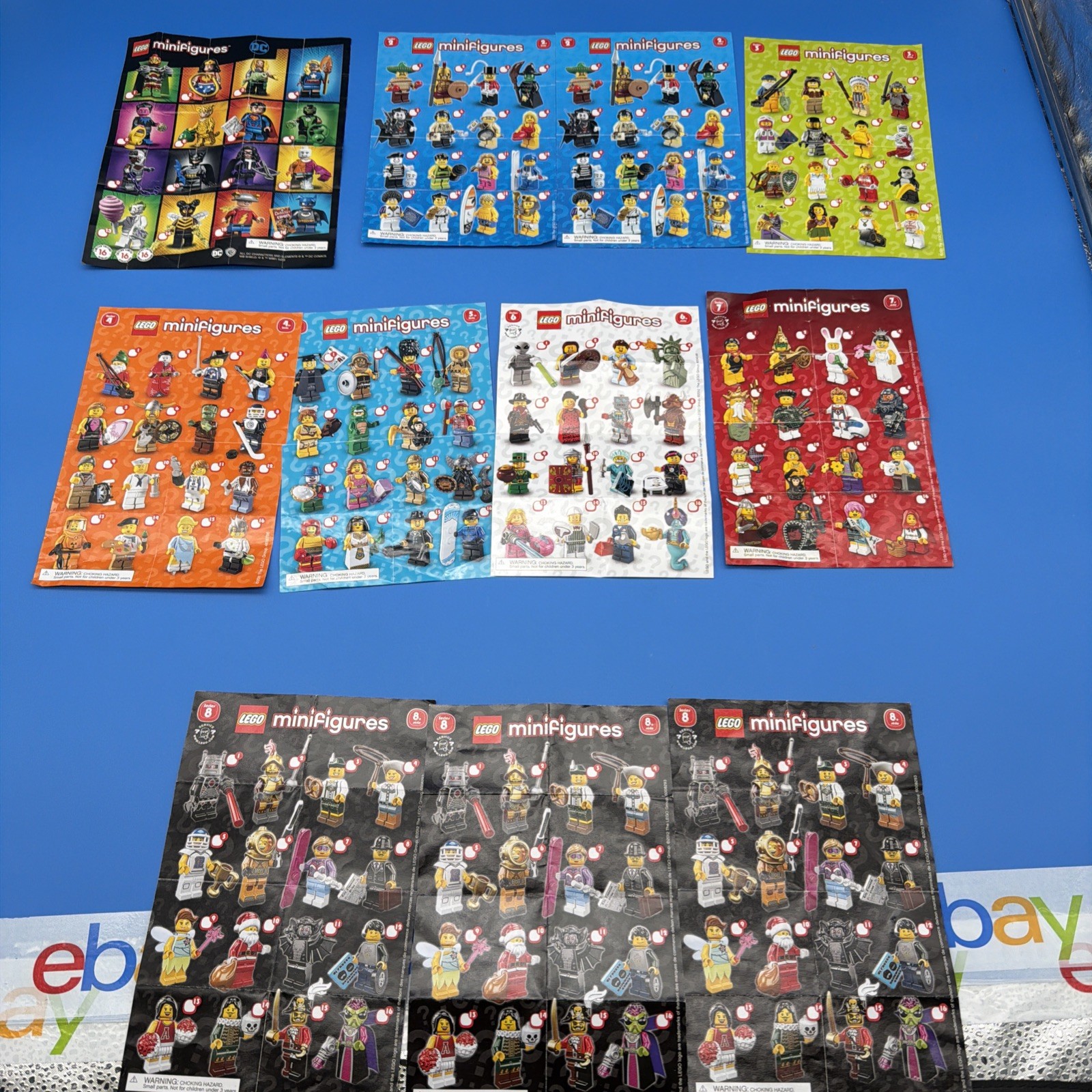 Lot of 11 Lego Collectible Minifigure Series Checklist Posters - CMF ...