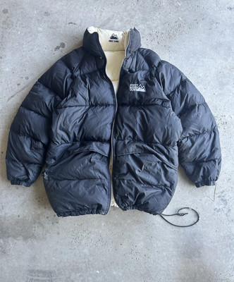 First Down Reversible Black and White Down Puffer Jacket Size L | eBay