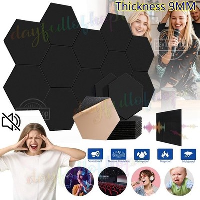 48X Acoustic Wall Panel Tiles Studio Sound Proofing Insulation Self ...