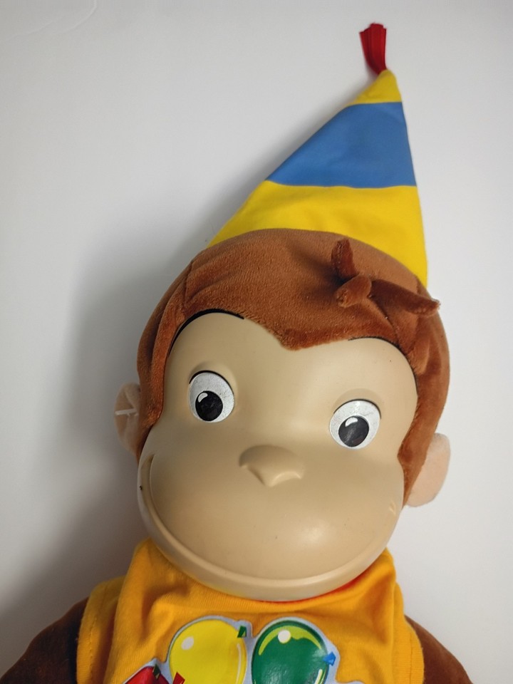 Curious George Happy Birthday Plush 2005 Marvel Rubber Face Hat Shirt ...