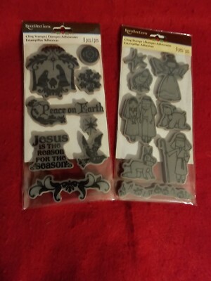 Recollections Cling Stamps Pack Of 2 Christmas 8 Pcs Each | eBay