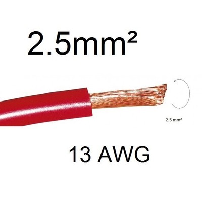 Cable 13AWG 2.5mm² Rouge - 1 mètre | eBay