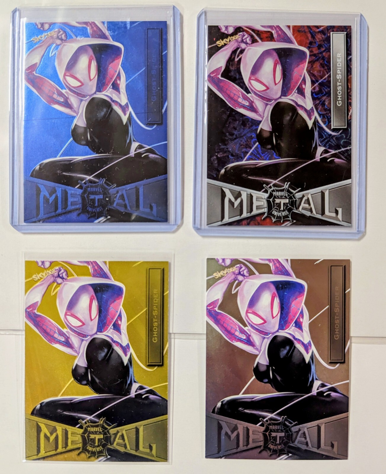 2022 Marvel Metal Spider-Man 28 Ghost Spider LOT of 4 Neon Blue ...