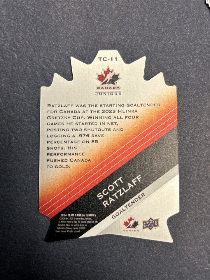 2024 Upper Deck Team Canada Scott Ratzlaff Metal Logo Die Cut 1:255 ...