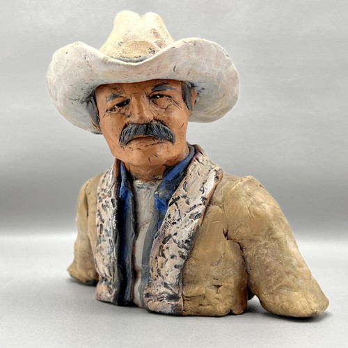 Early Vintage 5.5” Hand Sculpted Clay Cowboy Sculpture James P ...