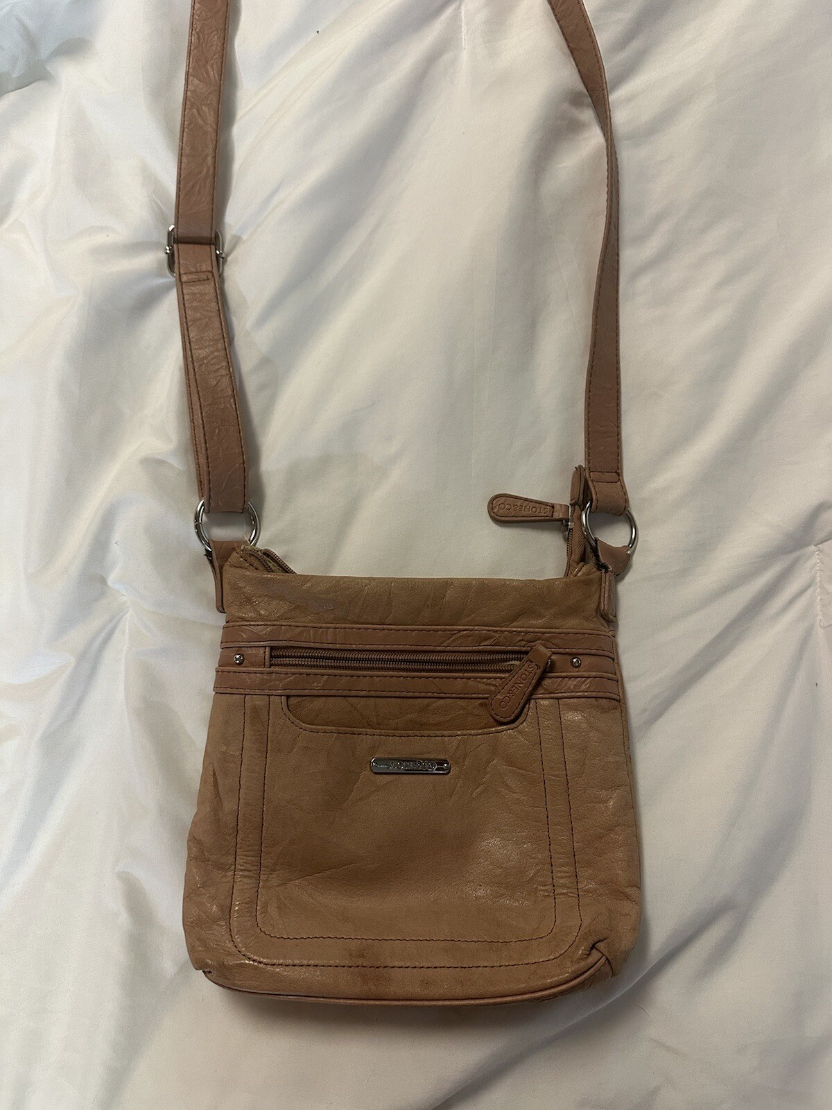 Stone & Co Purse Brown Faux Leather Over Shoulder Bag… - Gem