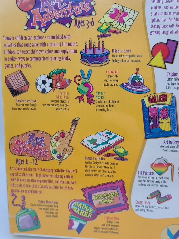 MICROGRAFX CRAYOLA ART STUDIO 2, Windows/Mac, Big Box Computer Game ...