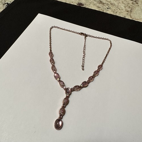 Women’s Signed Avon Pink Rhinestone Y Drop Necklace | eBay