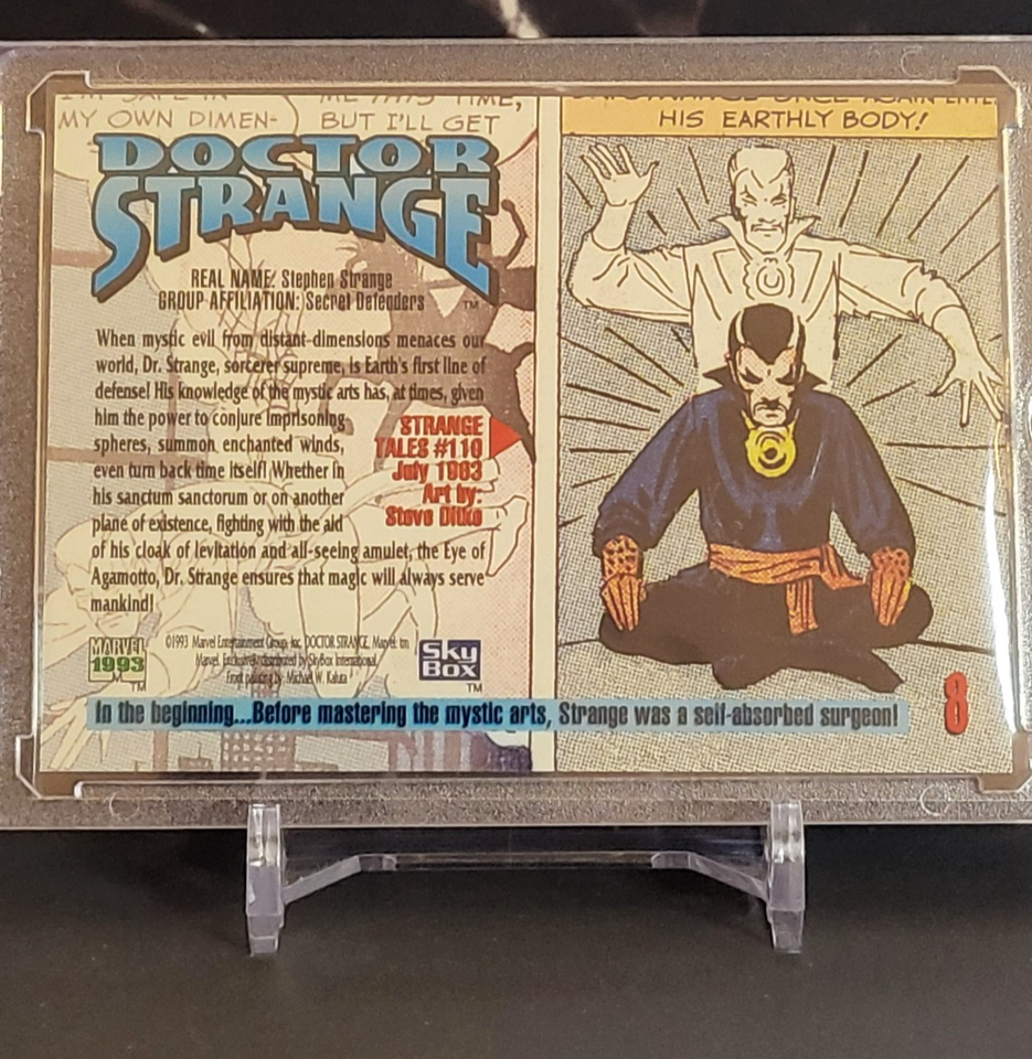 SkyBox 1993 Marvel Masterpieces #8 Doctor Strange Card (Art by Steve ...