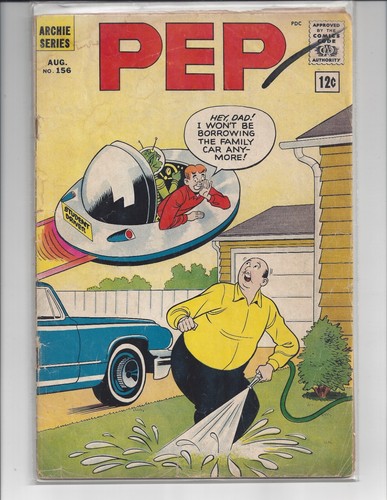PEP #156 VG+, Bob White flying saucer UFO cover, Fly Girl story, Archie ...