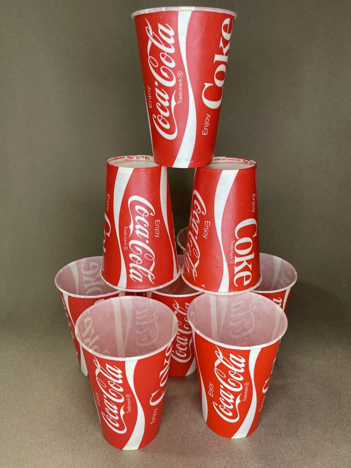 10 Retro Party Coca-Cola COKE Wax Paper Cups | Grelly USA