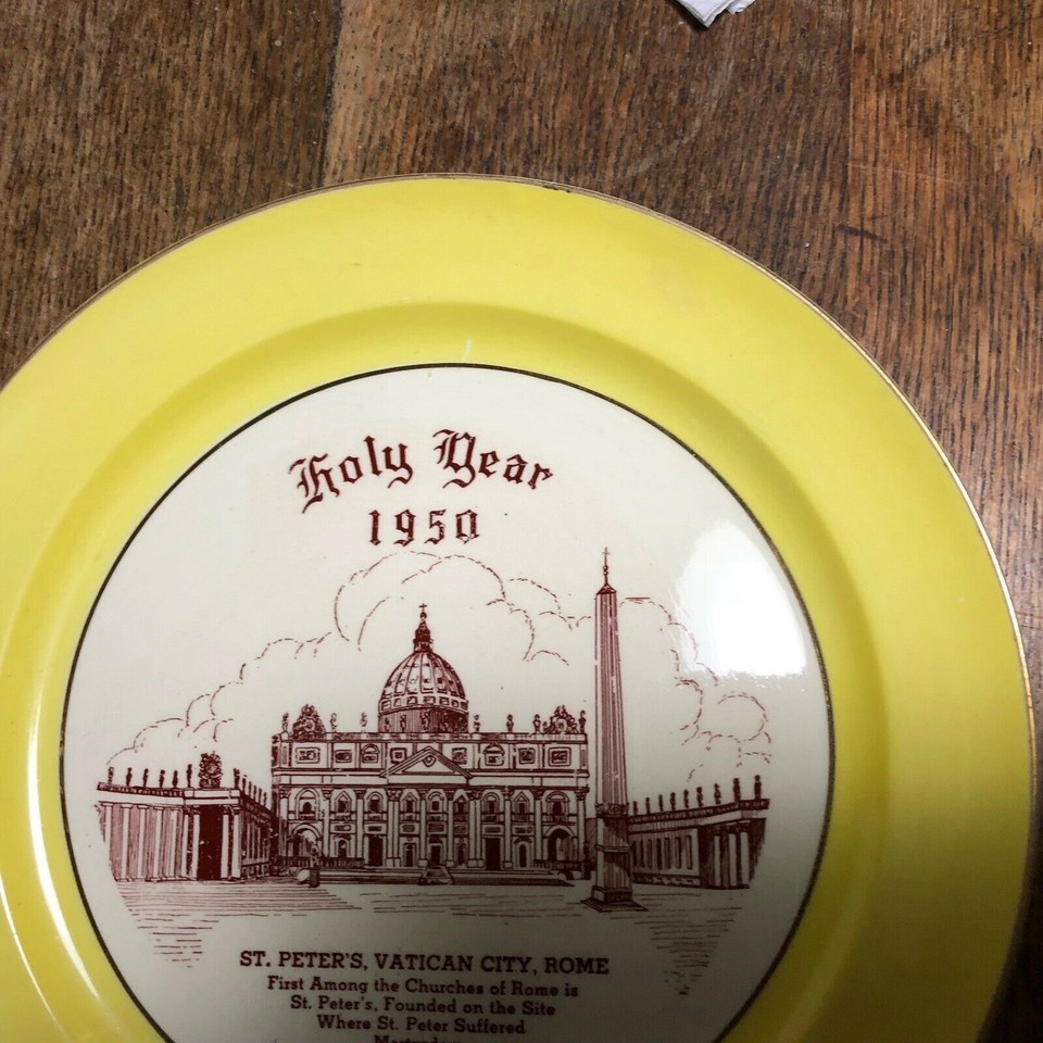 1950 Holy Year Plate St. Peter's Vatican City, Rome, Monarch Dinnerware ...