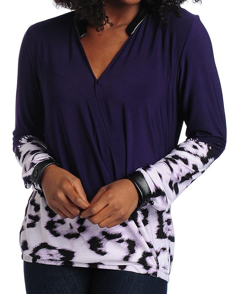 NEW - The Countess Collection Printed Knit Long Sleeved Wrap Top | eBay
