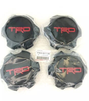 Toyota TRD Matte Black Center Cap Set Tacoma 4Runner FJ Cruiser PTR20 ...