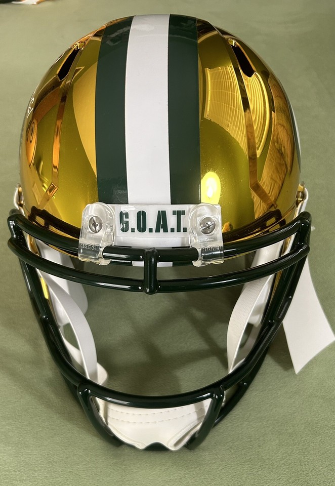 Aaron Rodgers signed Packers Chrome Replica Full-Size Helmet Steiner ...