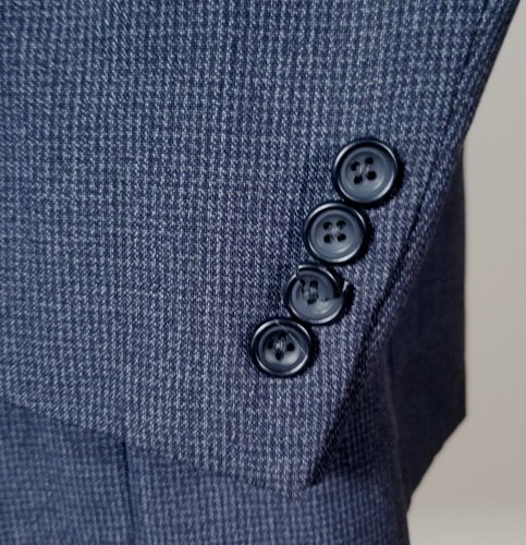 Vintage 46R Hickey Freeman Blue Black Check Full-canvas Jacket Blazer ...