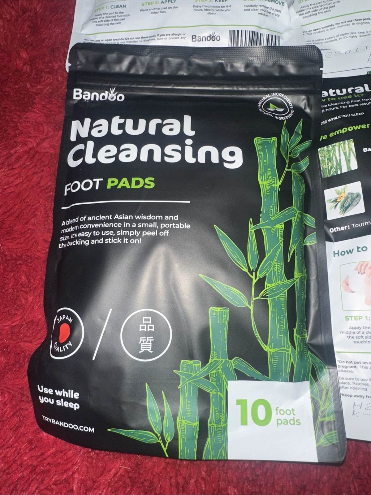 4 Bandoo Foot Natural cleansing 80 Foot Pads NEW/SEALED EXP: 01/2027 ...