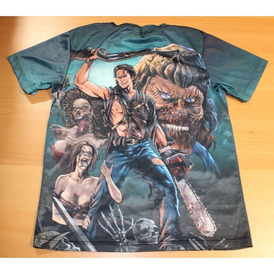 Horror Movie Zombie Killer Chainsaw Shotgun Short Sleeve Shirt Medium ...