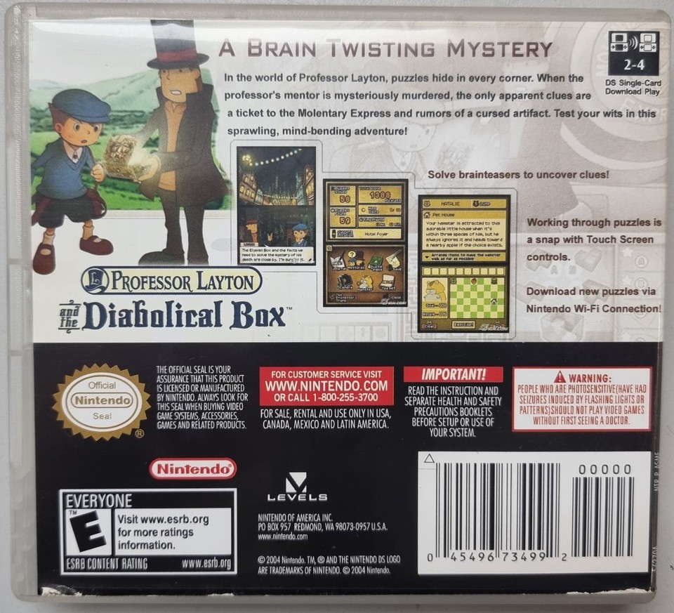 Professor Layton and the Diabolical Box Nintendo DS USA Version | eBay UK