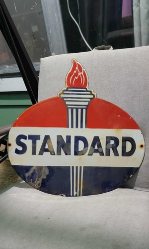 Standard Gasoline Torch Flame Vintage porcelain sign American Amoco | eBay