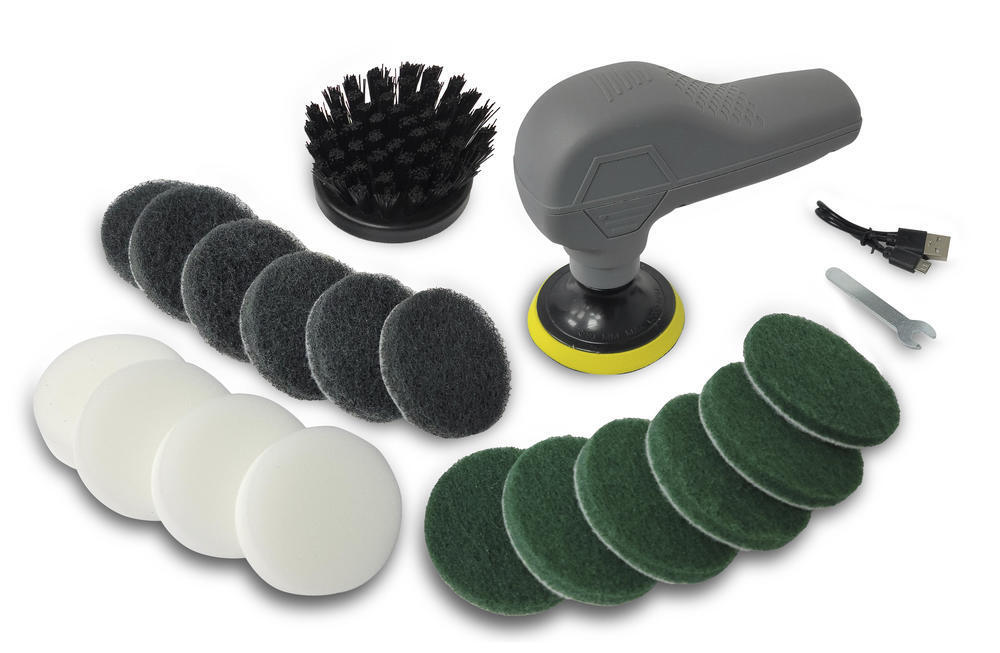 Multi-Purpose Rechargeable Power Rotary Cordless Scrubber Kit w 16 ...