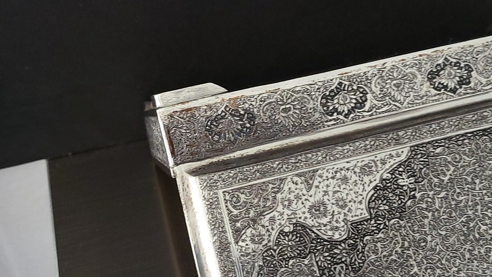 Fascinating Genuine Middle Eastern Silver Vanity Cigarette Box By ...