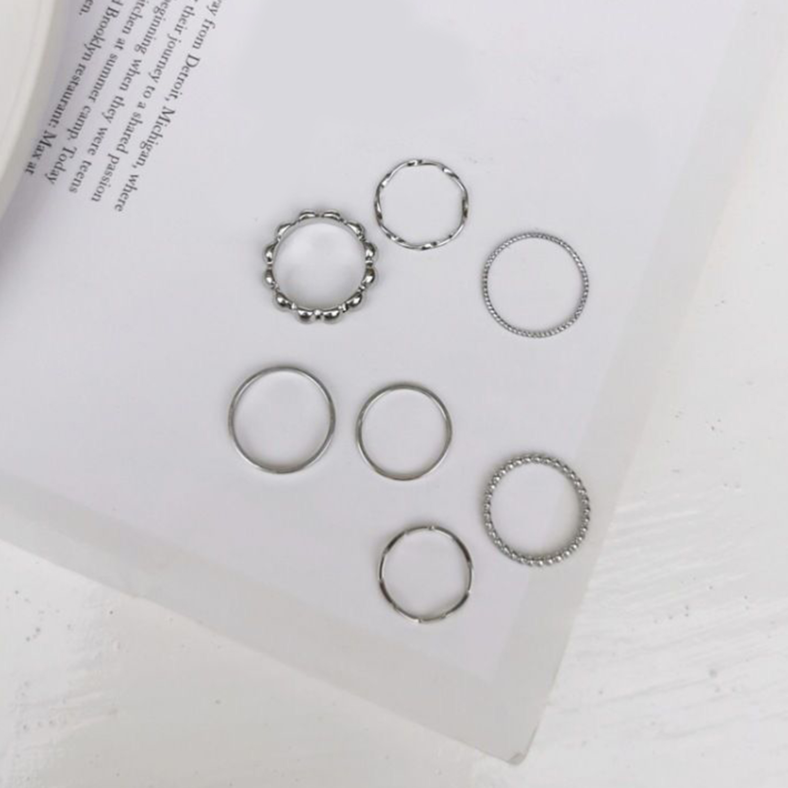 8pcs Knuckle Rings Polishing Decorate Women Light Luxury Solid Rings Skin-touch | eBay